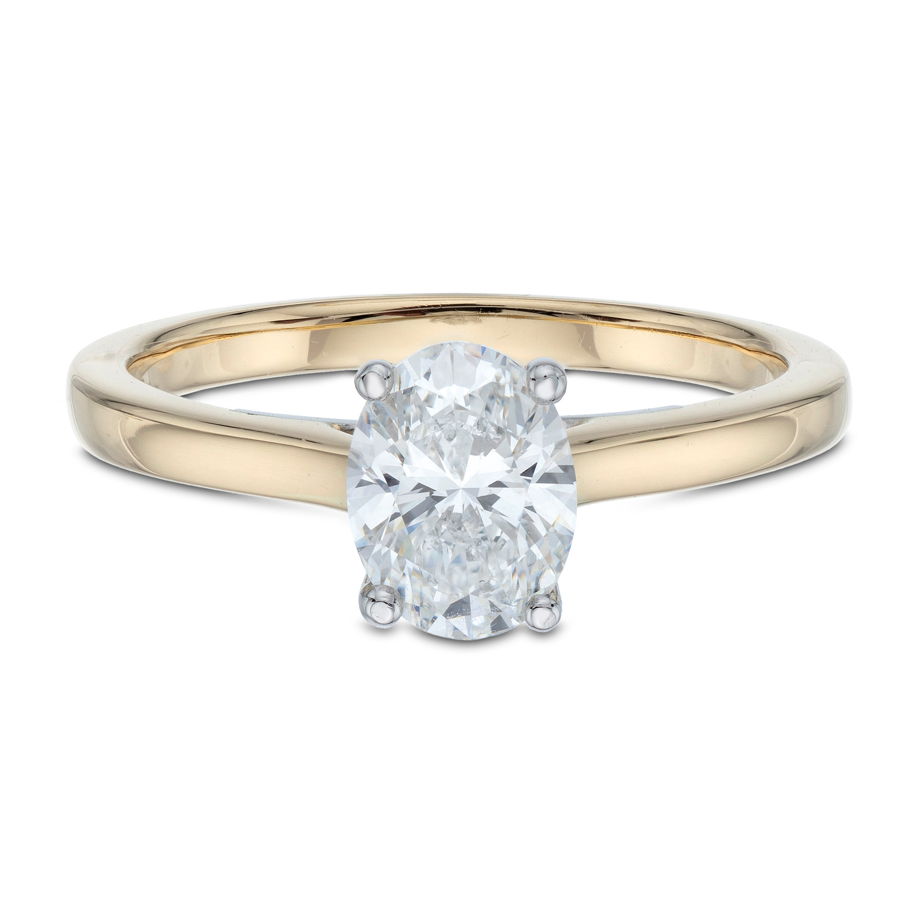 18ct Yellow Gold Oval Solitaire | Tom Coll Jewellery, Diamond Jewellery ...