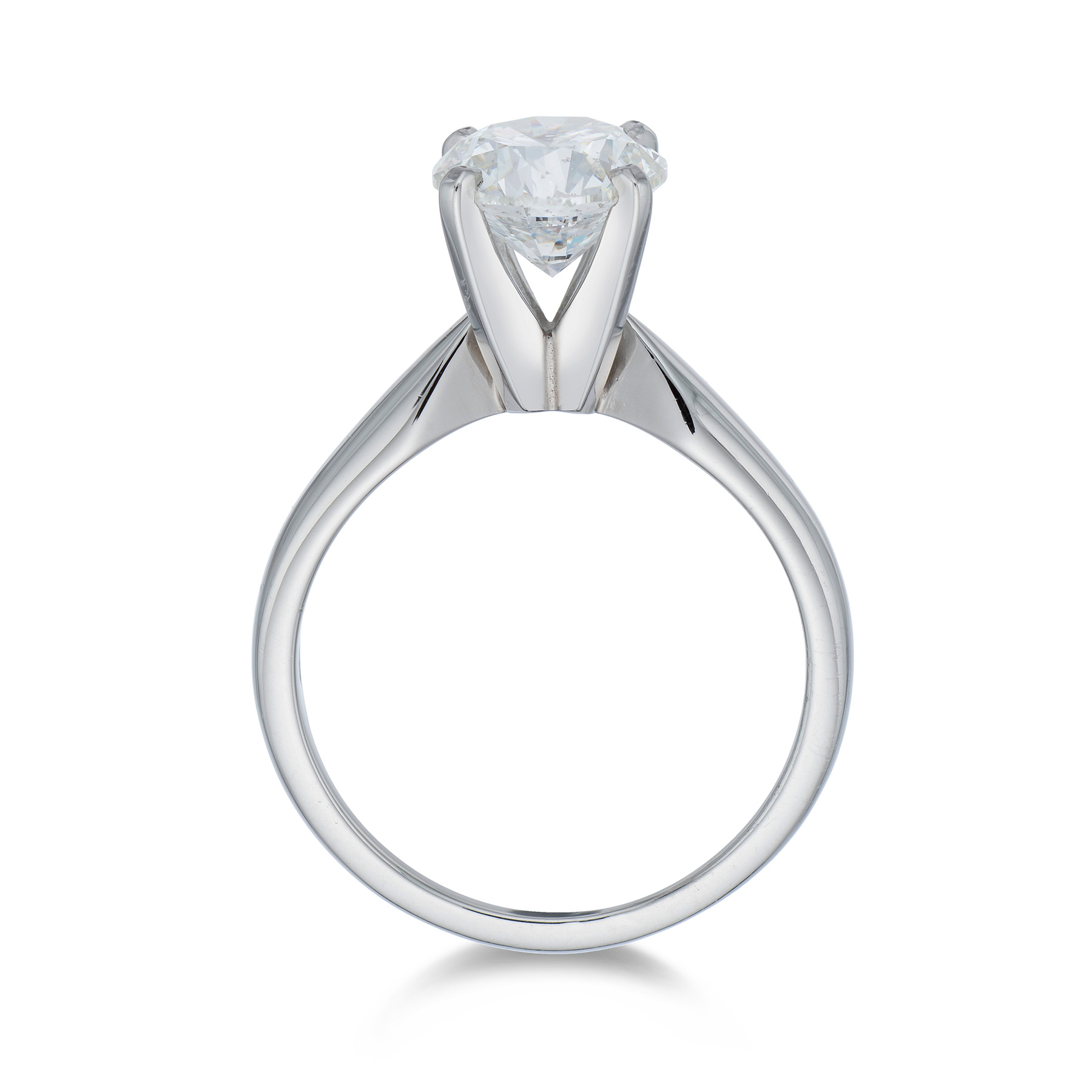 Platinum Round Brilliant Cut Diamond Solitaire Ring | Tom Coll ...