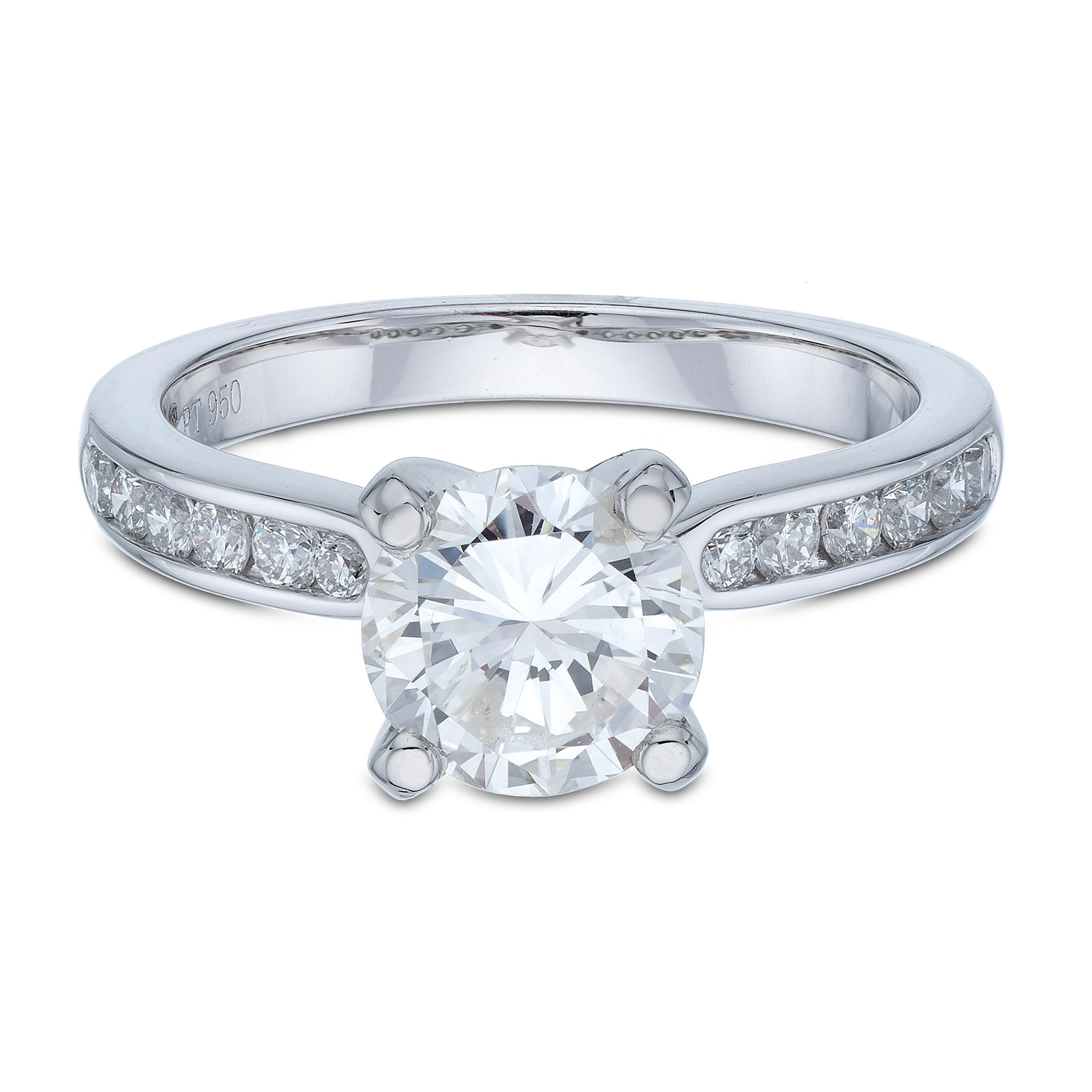 Platinum Round Brilliant Cut Solitaire Ring | Tom Coll Jewellery ...
